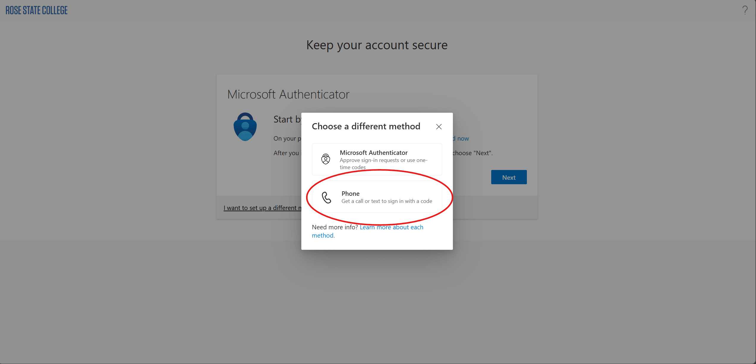 Multifactor Authentication Configuration Instructions – Rose State College